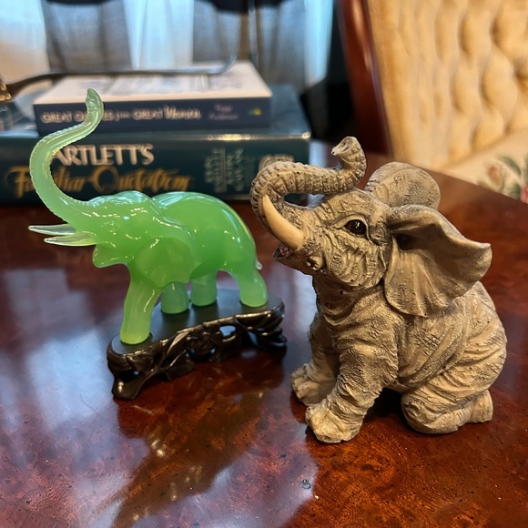 Vintage | Accents | Vintage Faux Green Jade Elephant And Other Elephant ...
